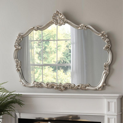 Traditional Decorative Landscape Mirror Silver