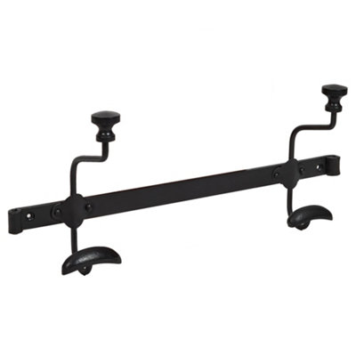 Traditional Duke Noir Double Coat Hanger Wall Hook Rack