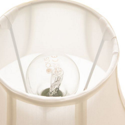 Traditional Empire Shaped 12 Inch Lamp Shade in Rich Silky Cream Cotton ...