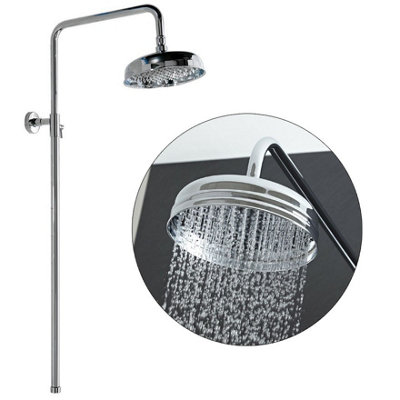 Traditional Exposed Rigid Riser Rail Shower Kit 200mm 8" Head ...