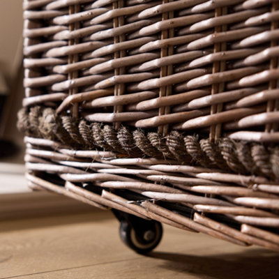 Traditional Extra Large Wheeled Firewood Log Basket
