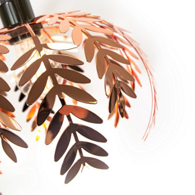 Traditional Fern Leaf Design Ceiling Pendant Light Shade in Shiny ...
