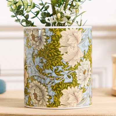 Traditional Floral Yellow and Blue Spring Fleur Indoor Flower Plant Pot ...
