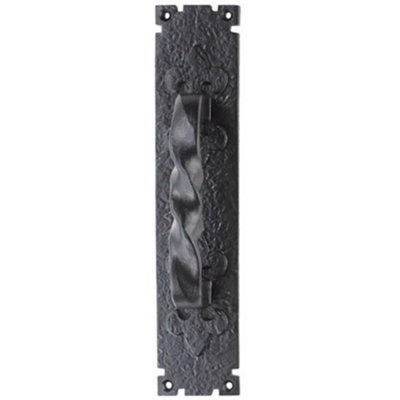 Traditional Forged Twist Pull Handle 310 x 66mm Black Antique Door ...