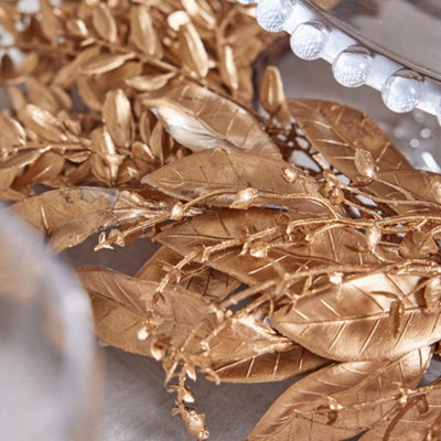 Traditional Gold Leaf Front Door Autumn Wreath Winter Spring Wreath 55cm