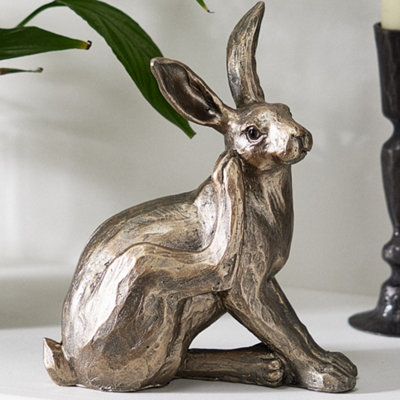 Traditional Home Decoration Bronze Rabbit Hare Ornament | DIY at B&Q