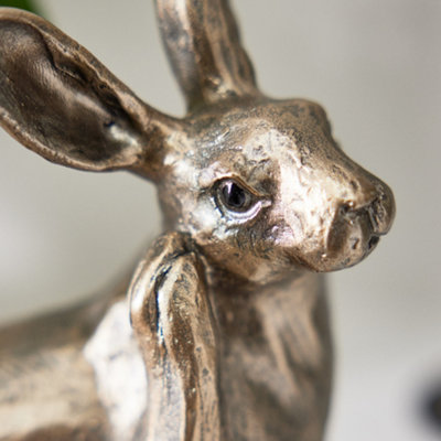 Traditional Home Decorative Bronze Rabbit Hare Ornament