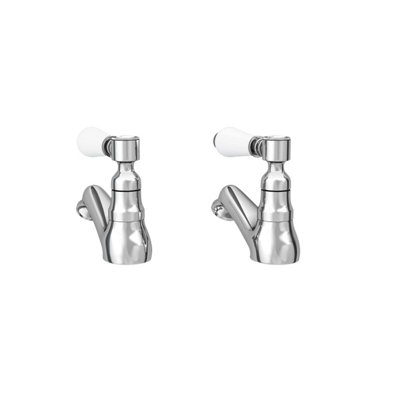 Traditional Imperior Style Chrome Single Pair Of Hot And Cold Basin Taps