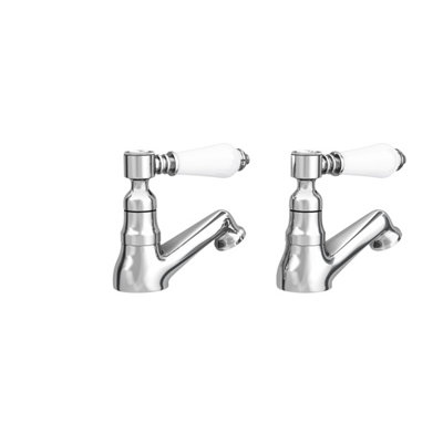 Traditional Imperior Style Chrome Single Pair Of Hot And Cold Basin Taps