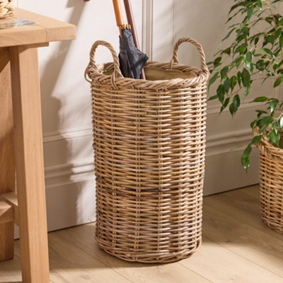 Traditional Large Palenga Lined Umbrella Stand Basket