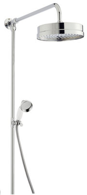 Traditional Luxury Rigid Riser Shower Kit with Fixed Head & Handset ...