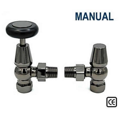 Traditional Manual Radiator Valve - Black Nickel | DIY at B&Q
