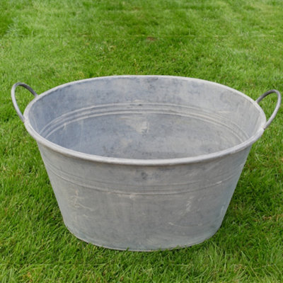 Traditional Metal Flower Plant Pot Outdoor Garden Planter Tub with ...