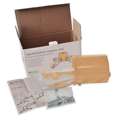 Traditional Metal Scroll Leg Christmas Tree Stand Gold Large for Real ...