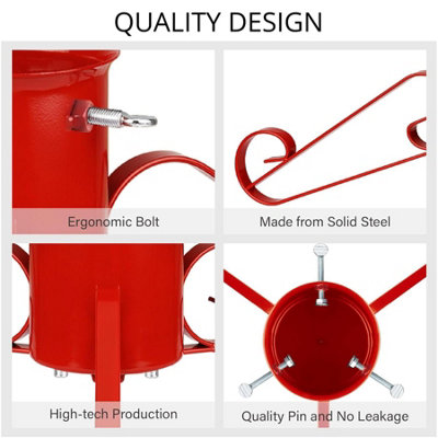 Traditional Metal Scroll Leg Christmas Tree Stand Red Medium for Real ...