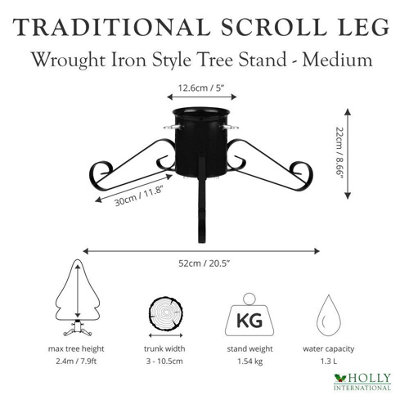 Traditional Metal Scroll Leg Christmas Tree Stand Red Medium for Real ...