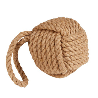 Traditional Natural Jute Rope Ball Knot Door Stopper Decorative Door Stop