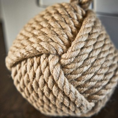 Traditional Natural Jute Rope Ball Knot Door Stopper Decorative Door Stop