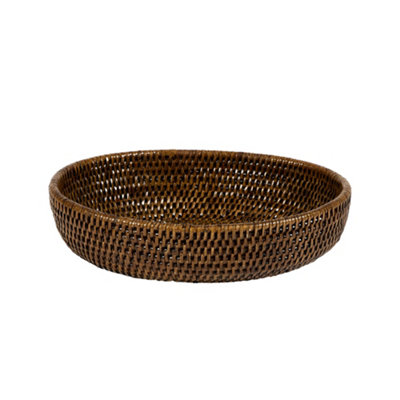Traditional Natural Rattan Classic Rounded Small Kitchen Basket