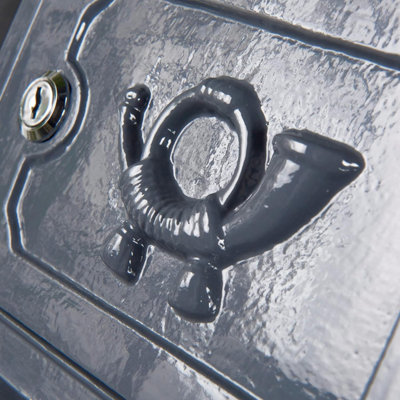 Traditional Old Style Grey Letter Post Box Wall Mounted Lockable
