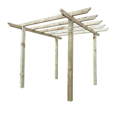 Traditional Pergola 8x9ft Square 2.4x2.7x2.7m Heavy Duty Wooden DIY Kit ...