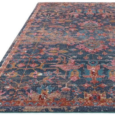 Traditional Persian Bordered Floral Easy to clean Rug for Dining Room ...
