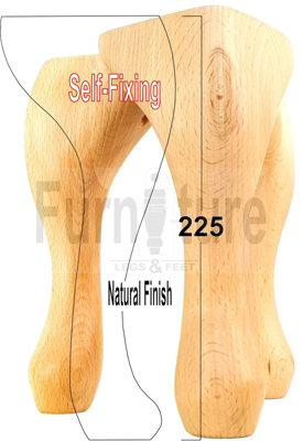 Traditional Queen Anne Wood Legs Natural 225mm High 4 Furniture Feet Chairs Sofa Footstool Bed Cabinet