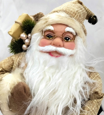 Traditional Rustic Father Christmas Figure 30cm Nordic Standing Santa