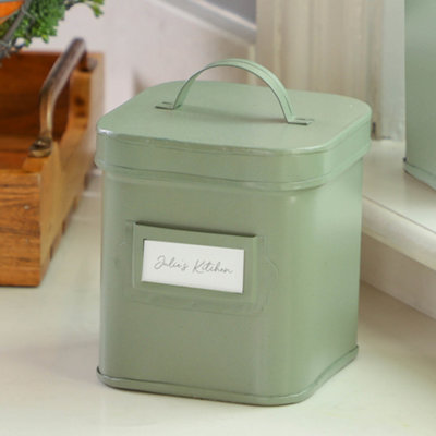 Traditional Sage Green Kitchen Storage Box Canister | DIY at B&Q