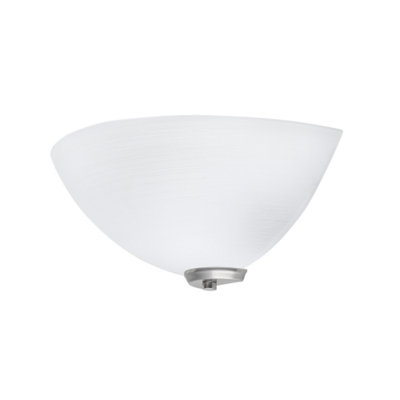 Traditional Satin Nickel Flush Wall Uplighter with Opal Swirl Glass ...