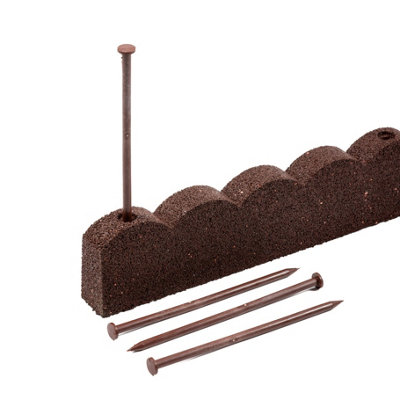 Traditional Scalloped Paving Edging 1.20m Brown - Garden Border Lawn ...