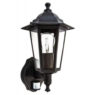 Traditional Sensor Controlled Outdoor Lantern Wall Light Fitting in ...