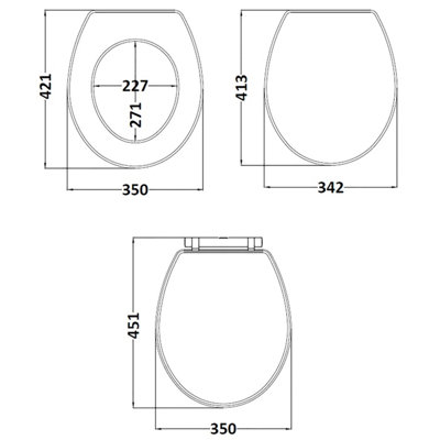 Traditional Soft Close, Top Fix Wooden Toilet Seat (Suitable for ...