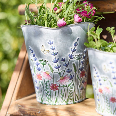 Traditional Spring Outdoor Garden Large Wave Wildflower Planter