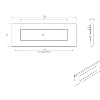 Traditional Sprung Letterbox Plate 233mm Fixing Centres Black Antique ...