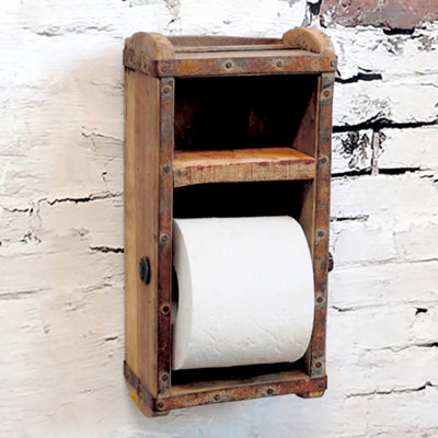 Traditional Style Classic Wooden Wall Toilet Roll Holder