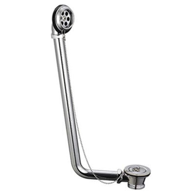 Traditional Style Exposed Bath Waste, Plug and Chain in Chrome + Overflow