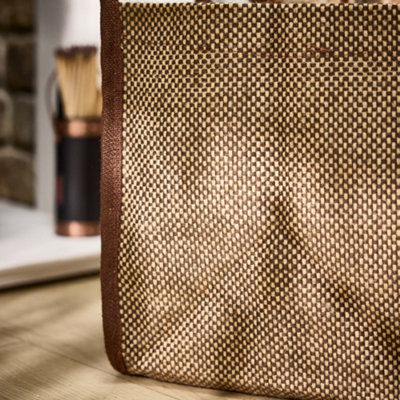 Traditional Style Large Brown Firewood Log Holder Jute Log Bag