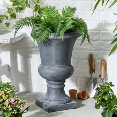 Traditional Style Large Slate Grey Finish Antique Urn Indoor Outdoor ...