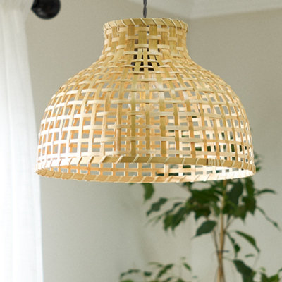 Traditional Style Medium Bamboo Dome Lamp Shade Ceiling Light Shade