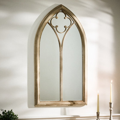 Traditional Style Pointed Arch Mirror Decorative Wall Mirror Window ...