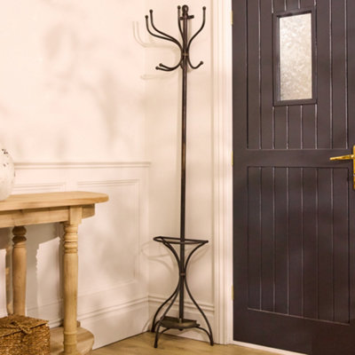 TRADITIONAL STYLE WALL MOUNTED HALLWAY COAT STAND AND UMBRELLA STAND
