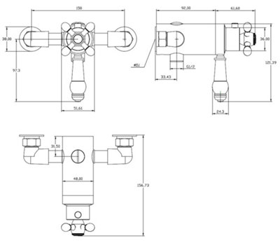 Traditional Thermostatic Dual Control Exposed Shower Mixer Valve ...