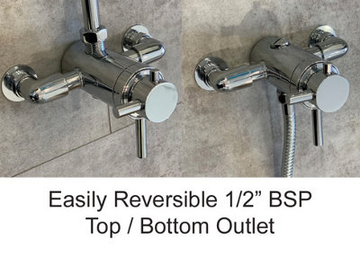 Traditional Thermostatic Dual Control Exposed Shower Mixer Valve ...