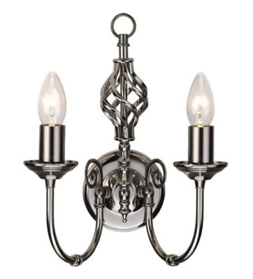 Traditional Twin 2 Way Double Wall Light with a Classic Knot Twist ...