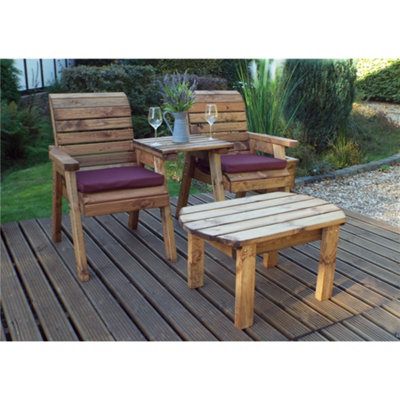 Traditional Twin Companion Dining Set Straight With 2 x Chair Cushion ...