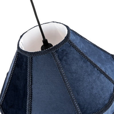 Traditional Victorian Empire 40cm Lamp Shade in Navy Midnight Blue with ...