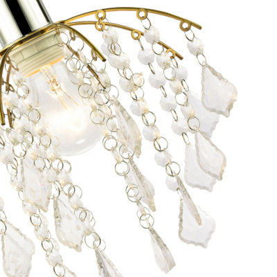TRADITIONAL WATERFALL PENDANT SHADE WITH CLEAR ACRYLIC DROPLETS AND ...