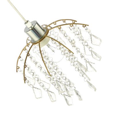 TRADITIONAL WATERFALL PENDANT SHADE WITH CLEAR ACRYLIC DROPLETS AND ...