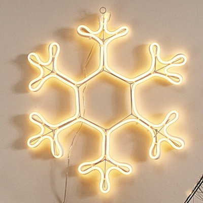 Traditional White Snowflake Neon LED Christmas Decoration Light | DIY ...